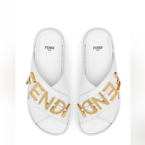 Fendi | Shoes | Fendi Fendigraphy Leather Logo Gold Lettering ...